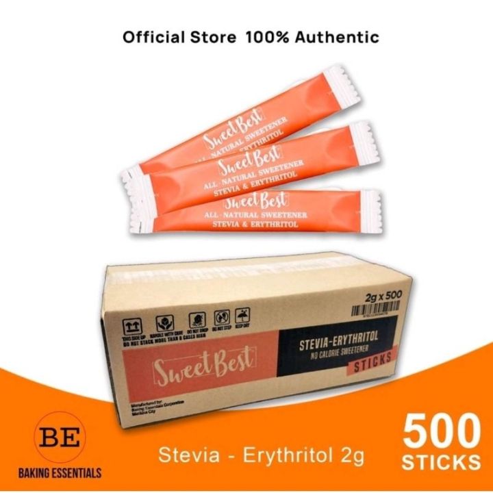 Sweet Best Stevia-Erythritol 1 box x 500 sticks, Zero Calorie Sweetener ...