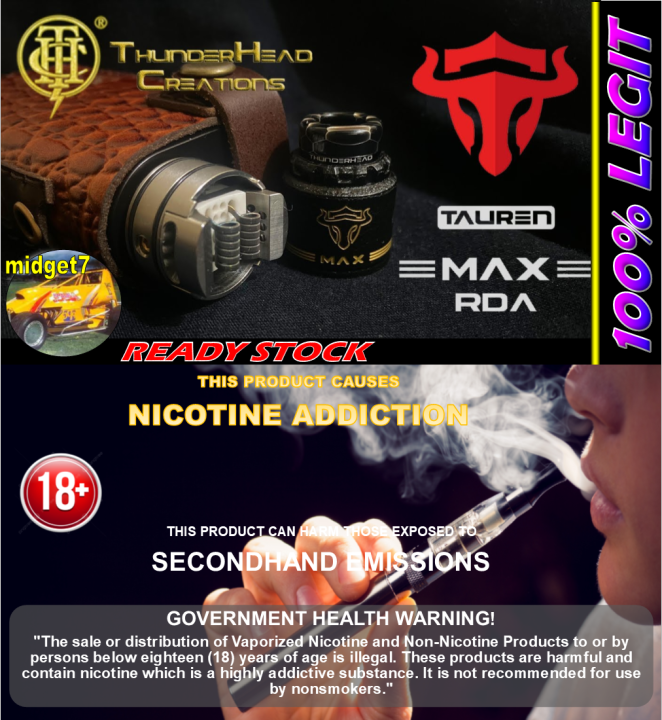 ThunderHead Creations Tauren Max RDA Atomizer (25mm) Dual Coil | Lazada PH