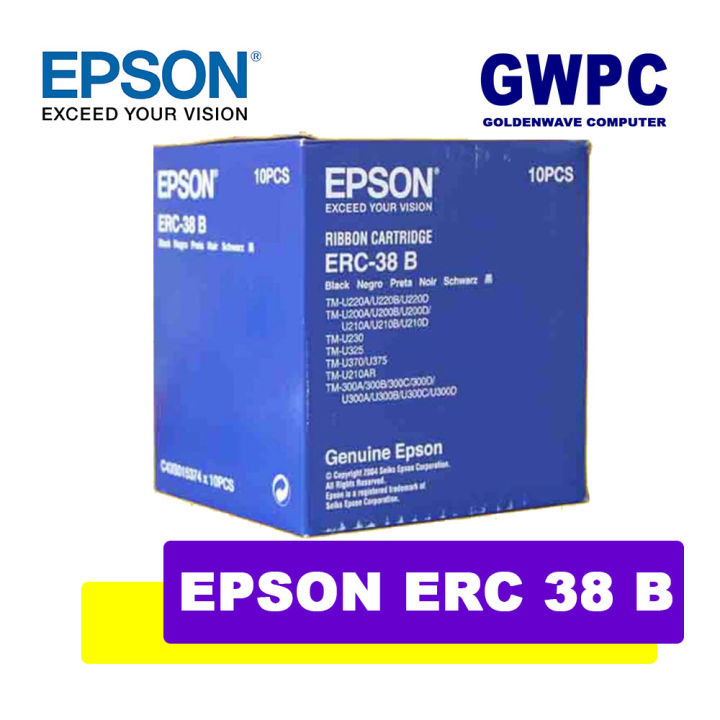 Epson ERC-38B BOX of 10pc Genuine Ribbon Cartridge ERC-38 ERC38 ERC38B ERC 38 B | Lazada PH