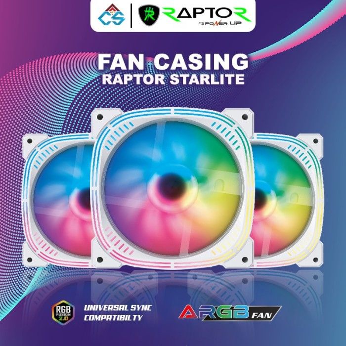 FAN Casing Gaming 12cm ARGB RAPTOR FAN STARLITE - Putih | Lazada Indonesia