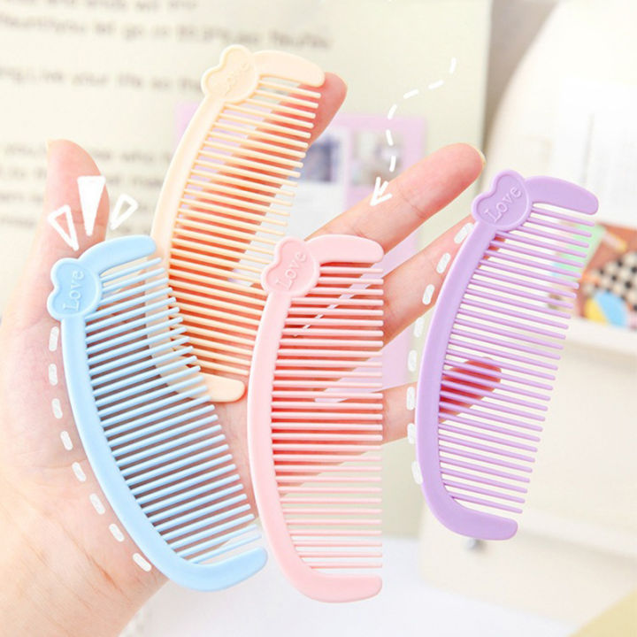Mini Hair Comb Anti-Static Beard Comb Girls Cartoon Heart Pocket Comb ...