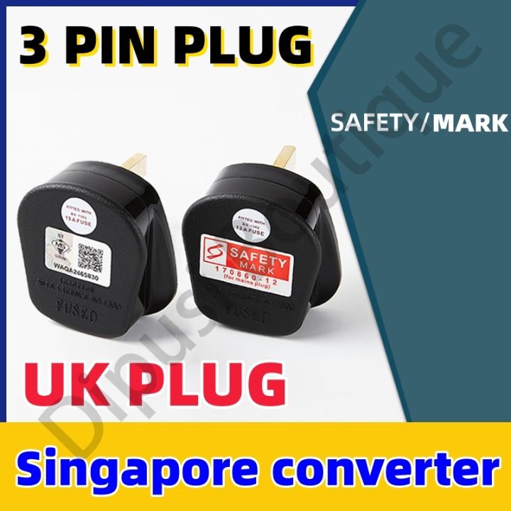 Black White Spot Singapore Converter Malaysia Plug Socket UK Standard 3 ...