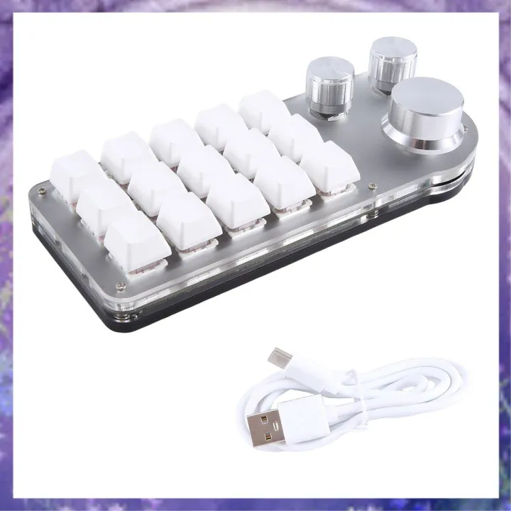 Programming Macro Custom 15 Keys 3 Knob Keyboard RGB Copy Paste Mini ...