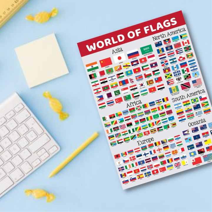 Laminated Flags of the World, World of Flags, Laminated Educational ...