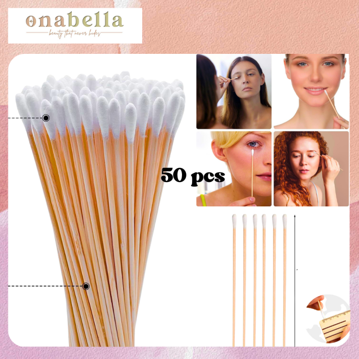 50PCS 6" Non Sterile Cotton Swab 6" Non-Sterile with Wooden Handles ...