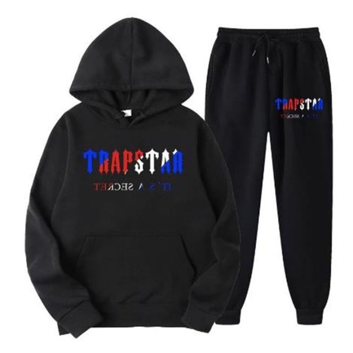 Ť Trapstar เสื้อกันหนาว มีฮู้ด ผ้าฟลีซ และกางเกงกีฬา แฟชั่นฤดูใบไม้ร่วง