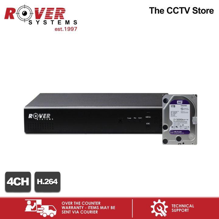 Rover Systems 4 Channel 1080N XVI 5in1 DVR Digital Video Recorder with ...