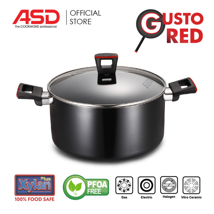 ASD GUSTO RED 24CM STOCK POT / HP8724-RD | Lazada