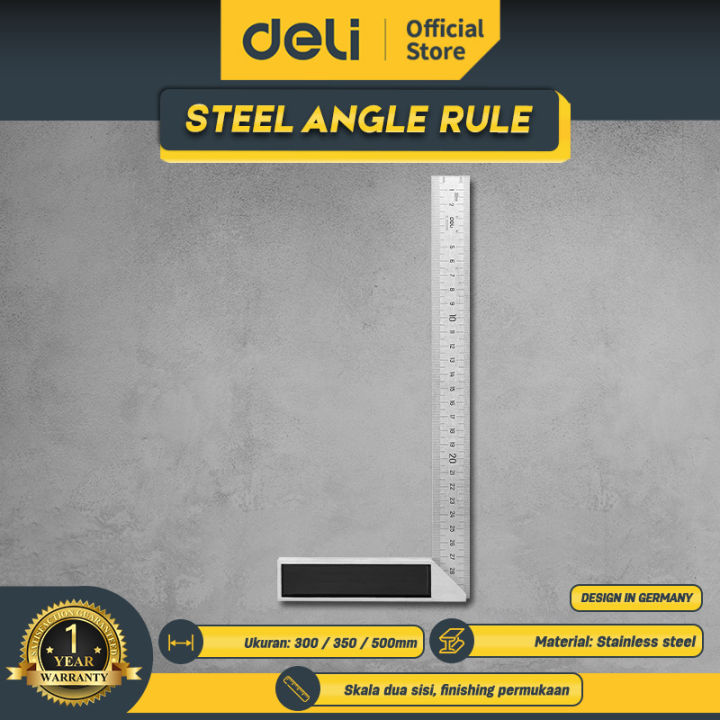 Deli Penggaris Siku L / Steel Angle Ruler Mistar Garisan Siku EDL302XX ...