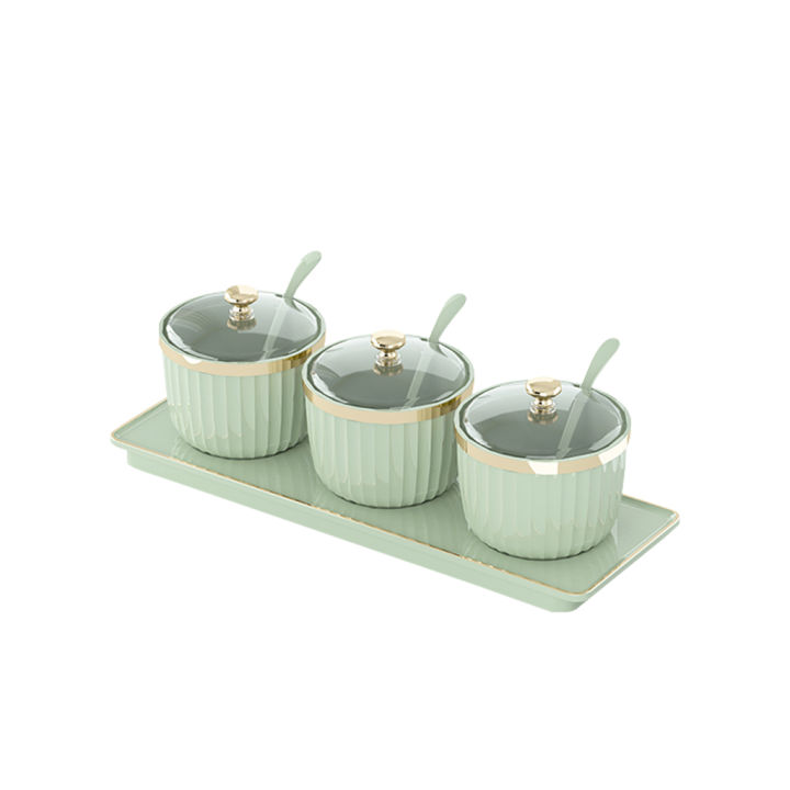 FH-C1008 Tempat Bumbu Dapur Set 4IN1 Penyimpanan Gula Garam Serbaguna ...