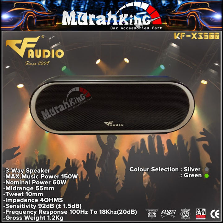 VF Audio VF-X3500 3 Way Central Panel Car Speaker 150W Built In Bass ...