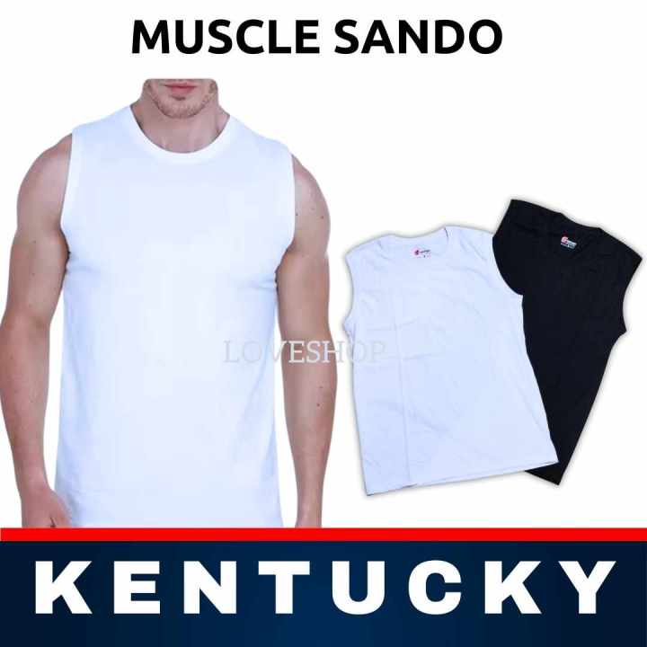 LOVESHOP KENTUCKY MUSCLE SANDO FOR MEN BLACK AND WHITE COLOR 100% ...