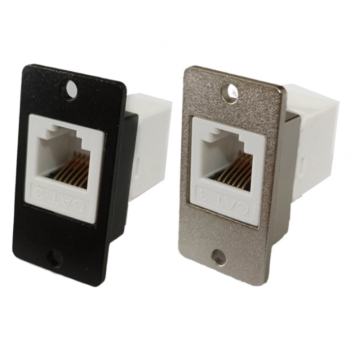 Gold Plateds RJ11 6P6C Flanges Mount Sockets Adapters For 6P4C 6P2C Telephone Line Configuration ...