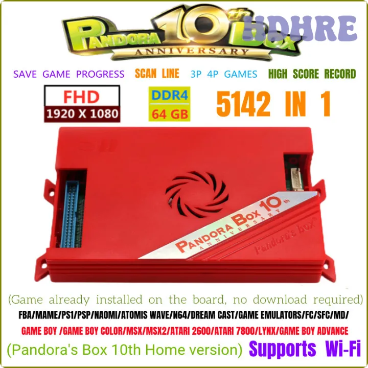 HDHRE New Version Arcade Home Board Pandora Box 10TH 5142 IN 1 For 2 ...