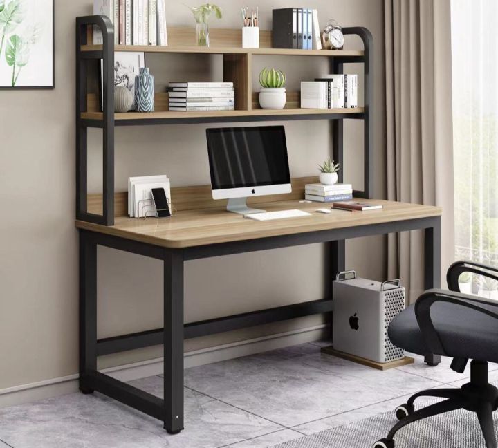 UMD Modern Design Study Table Computer Desk with Built-in Bookshelf ...
