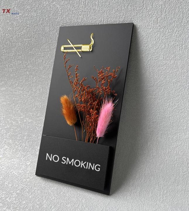 【TX】Elegant Floral No Smoking Sign - Restroom Identification Sign ...