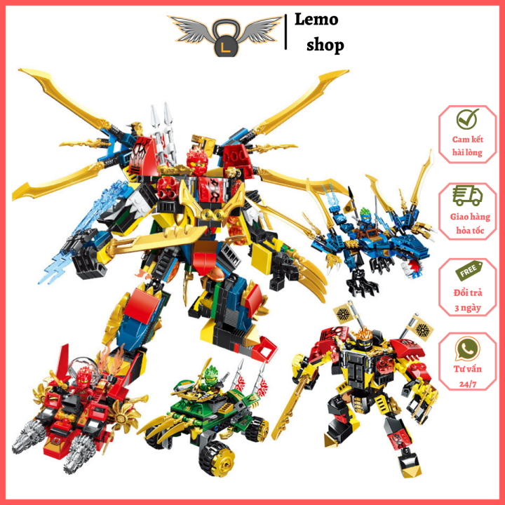 Đồ chơi xếp hình Ninjago Xe Mech Robot Rồng Xanh Minifigures , đồ chơi ...