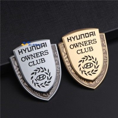 1 X Metal Hyundai Owners Club Side Rear Emblem Badge Hyundai | Lazada