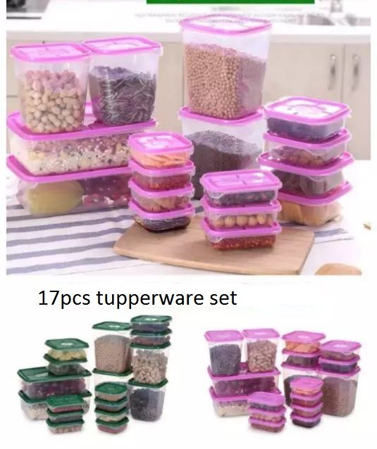 17pcs Sealed Plastic Food Container Tupperware Set | Lazada PH
