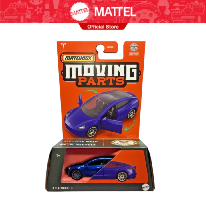 Matchbox 1:64 Basic Die-Cast Moving Parts Vehicles Tesla Model 3 ...