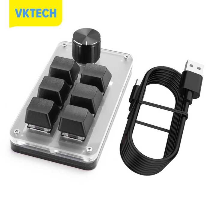 [Vktech]Macro Custom Gaming Keyboard Knob 6 Key + 1 Knob Programmable ...