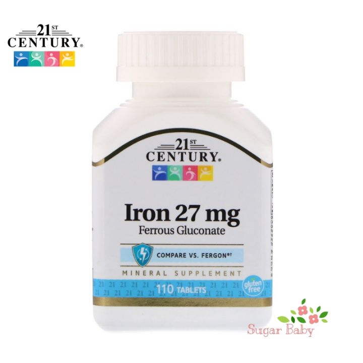 21st Century Iron 27 mg 110 Tablets วิตามินเสริมธาตุเหล็ก 27 มิลลิกรัม ...
