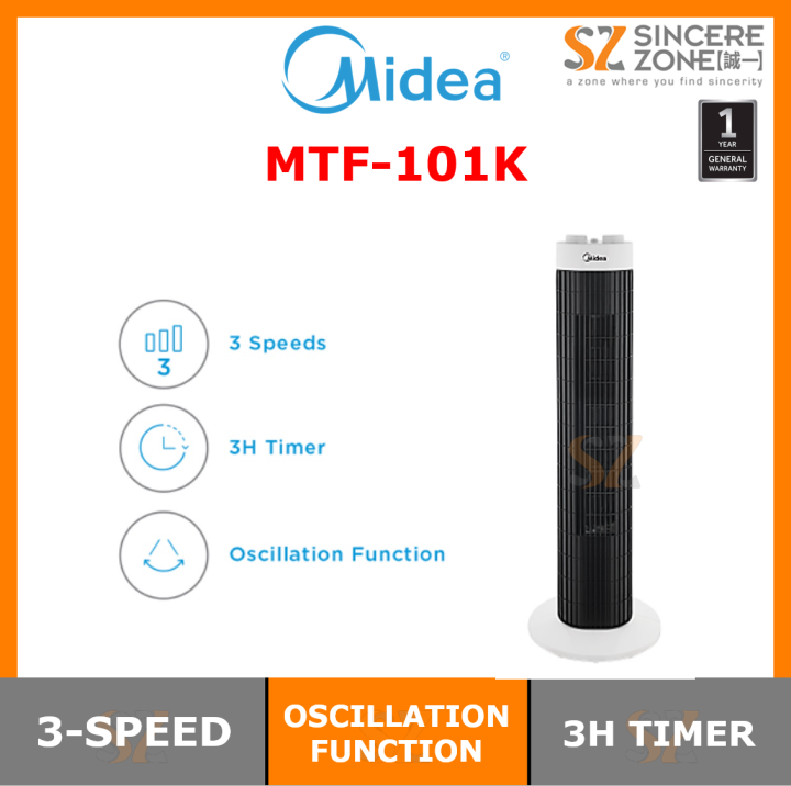 Midea MTF-101K 3 Speed Level Tower Fan (MTF101K) | Lazada