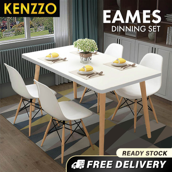 KENZZO Eames Dining Table With 4 CHAIRS / Set Meja Makan / Meja makan 4 ...
