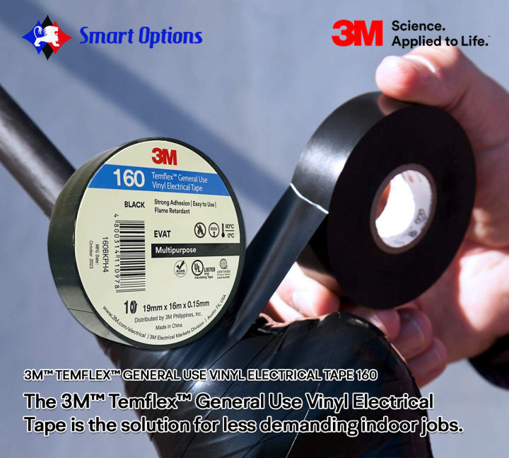 3M 160 TEMPLEX GENERAL USE VINYL ELECTRICAL TAPE 19MM X 16M x 0.15mm ...