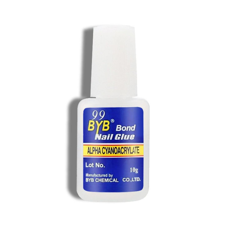 กาวติดเล็บปลอม PVC BYB (ฟ้าฝาสั้น) 10g มีพู่กันในตัว ใช้งานง่าย กาวติด ...