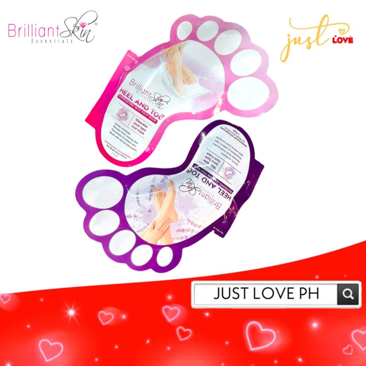 Brilliant Skin Heel and Toe Exfoliating Foot Mask (Lavender Foot Mask ...