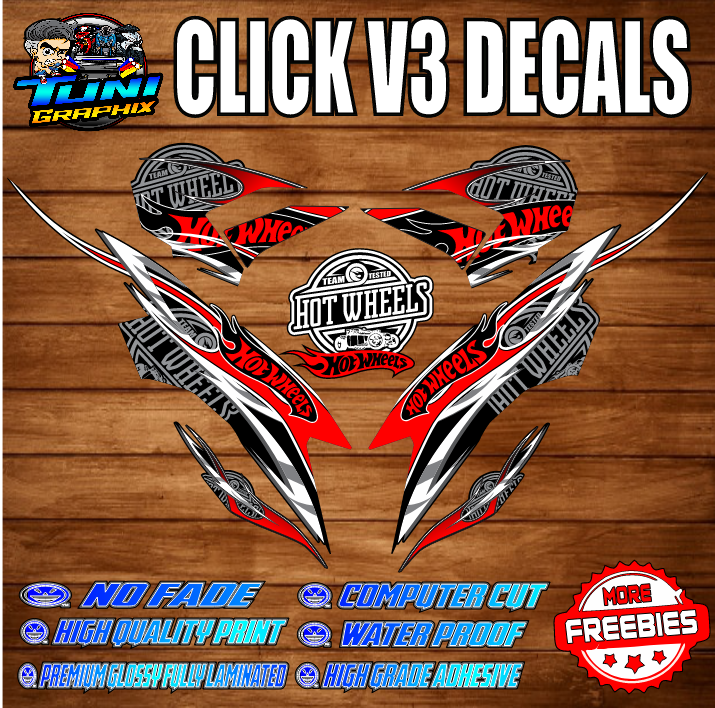 CLICK 125 V3 / V4 DECALS HOTWHEELS VARIO MODERN with freebies | Lazada PH
