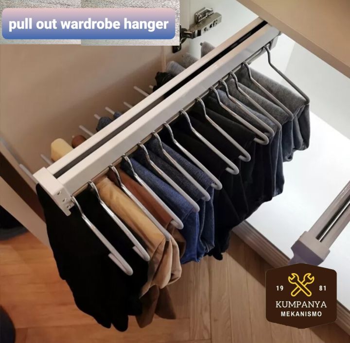 heavy duty wardrobe pull out hanger, stainless steel hanger, extendable ...
