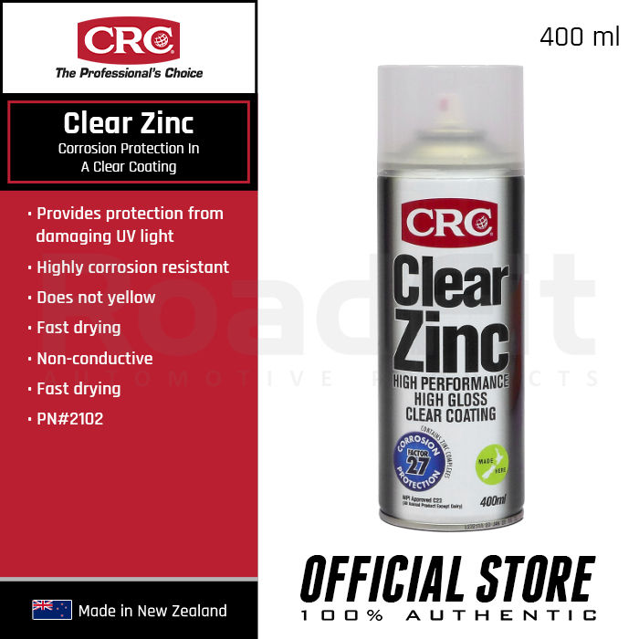 CRC Coloured Zinc Heavy-Duty Zinc Rich Anti-Corrosive Coating, Clear ...
