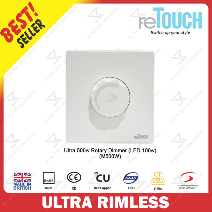 ReTouch Ultra 500w Rotary Dimmer Switches(LED 100w) (M500W) | Lazada