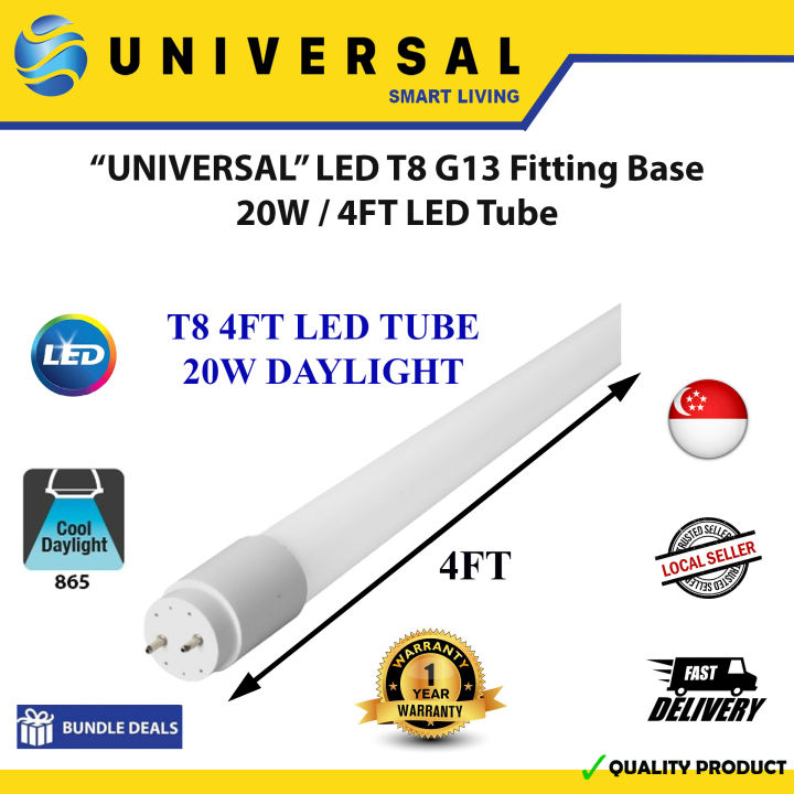 [SG SHOP SELLER] “UNIVERSAL” LED T8 G13 Fitting Base 20W, 4FT Tube 1 ...