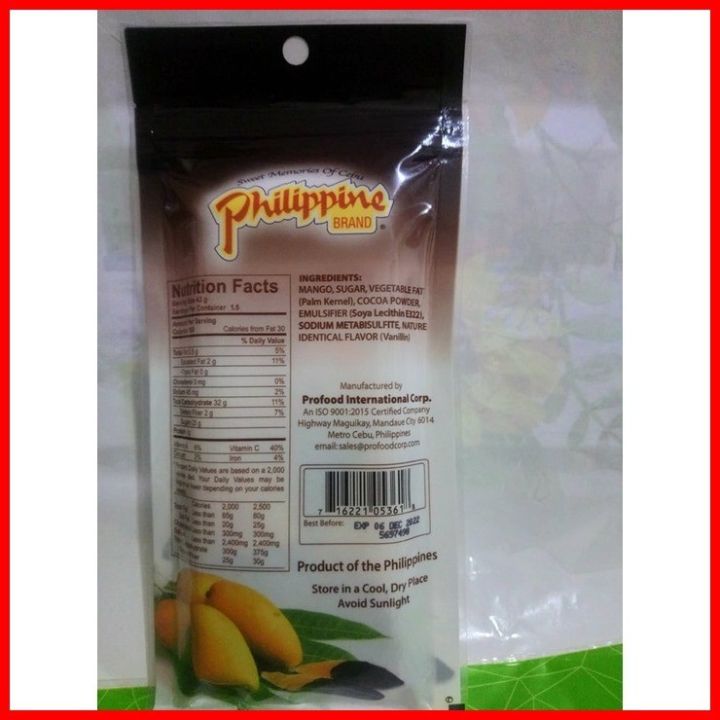 ☎ Pasalubong-Cebu DelicaciesPhilippine Brand Dried Mango Chocolate 65g ...