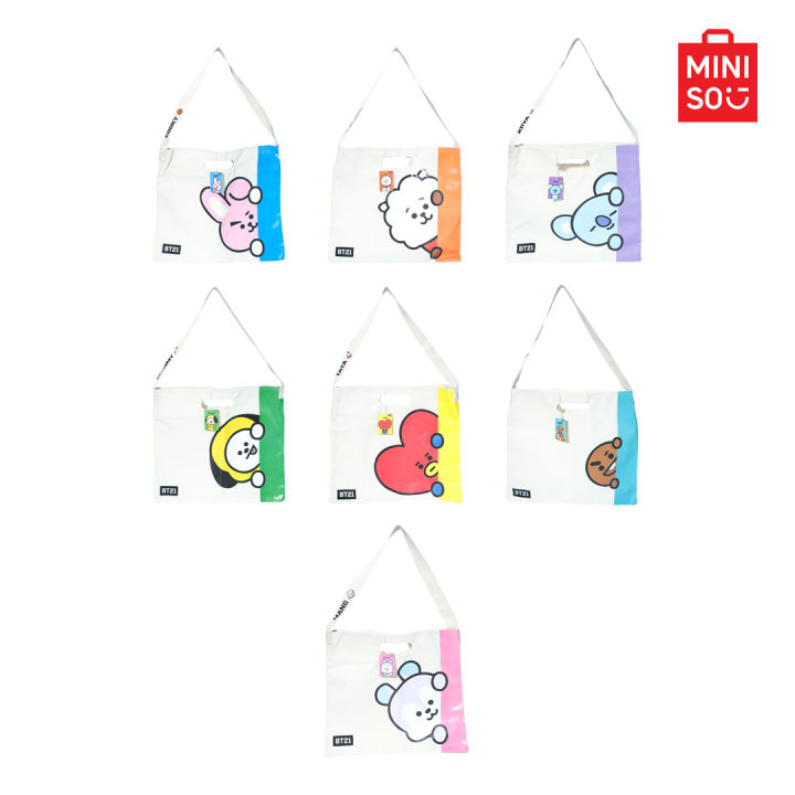 MINISO กระเป๋าผ้า สะพายข้าง BT21 Collection | Lazada.co.th