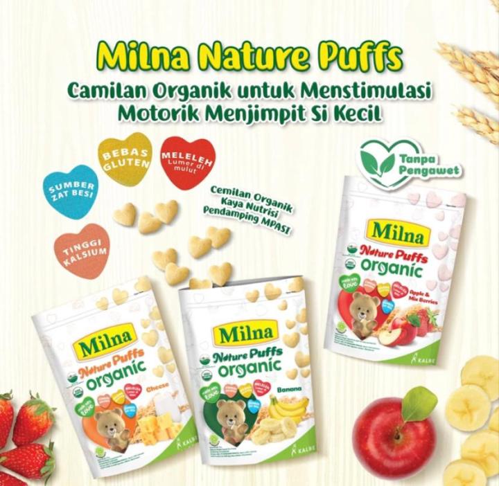 Milna Nature Puffs Organic / Cemilan Bayi / Cemilan Sehat Organik ...