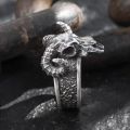 1 Retro Punk Skull Ram Head Ring - Unisex Hip-Hop Style with Motorcycle ...