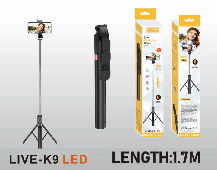 Tongsis bluetooth LED Selfie stick tripod 170cm tongsis K9 LED panjang ...