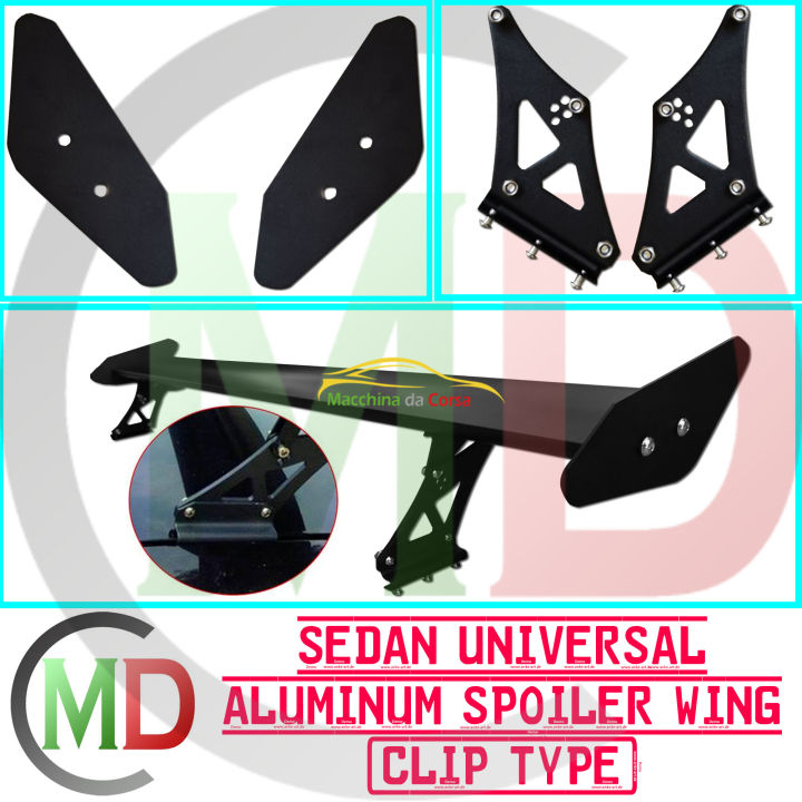 Sedan Rear Trunk Aluminum Spoiler Wing (Clip Type) | Lazada PH