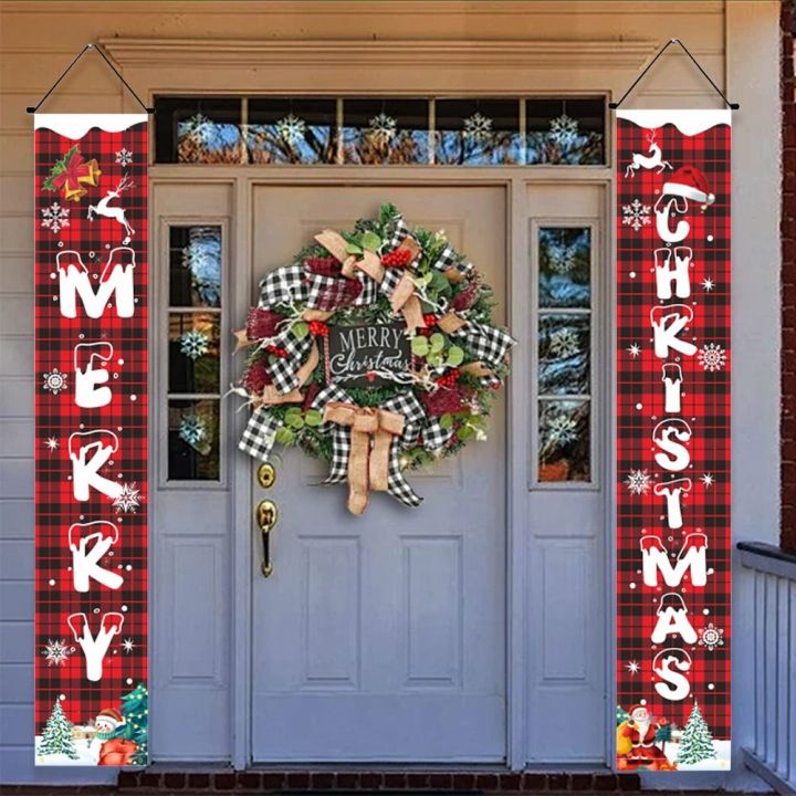 OUTMODED INTERSECT77OU5การตกแต่งคริสต์มาสสีแดงสีดำลายควายตกแต่ง ...