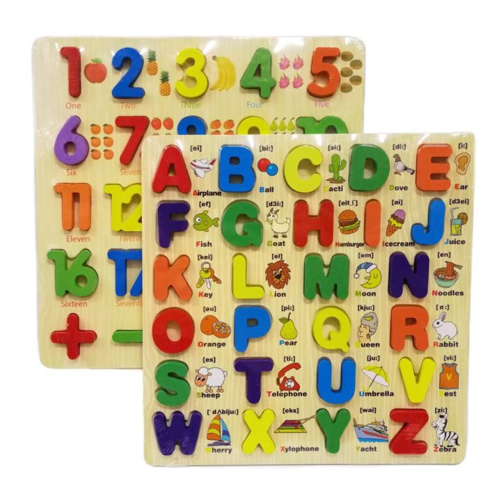 CSQUARE BIG WOODEN ALPHABET NUMBERS PUZZLE FOR KIDS EDUCATION - GK749 ...
