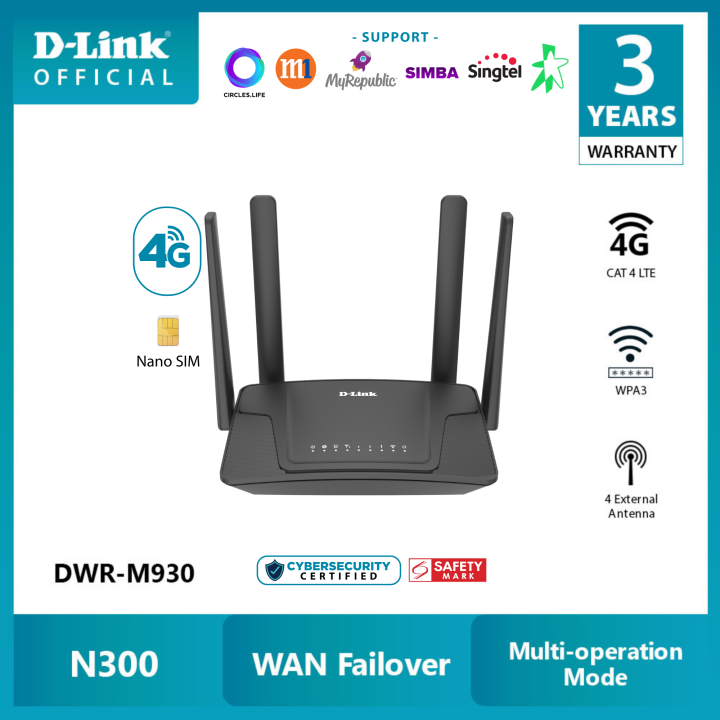 D-Link DWR-M930 4G Cat 4 LTE 300mbps Wireless WiFi Mobile Router ...