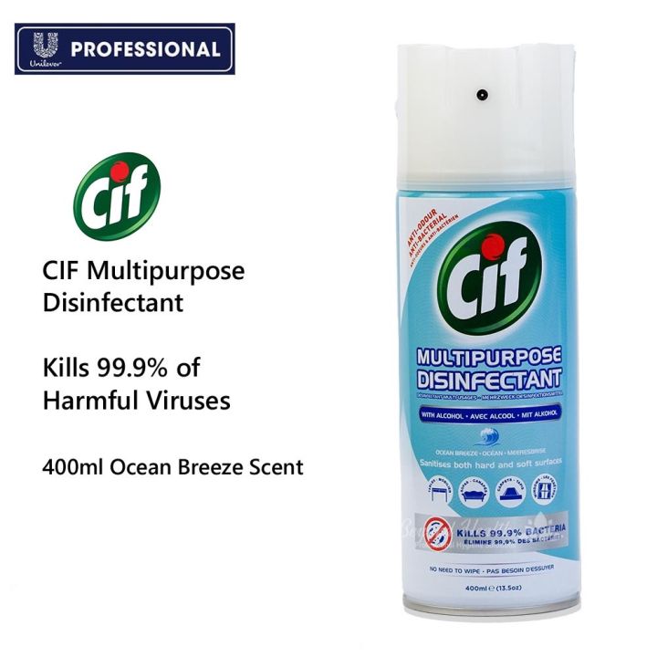 Cif Professional Multipurpose Disinfectant Spray Ocean Breeze 400mL ...