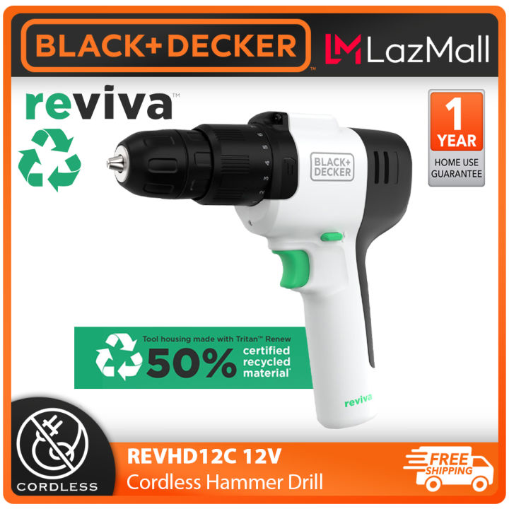 BLACK + DECKER 12V REVIVA Cordless Hammer Drill REVHD12C | Lazada