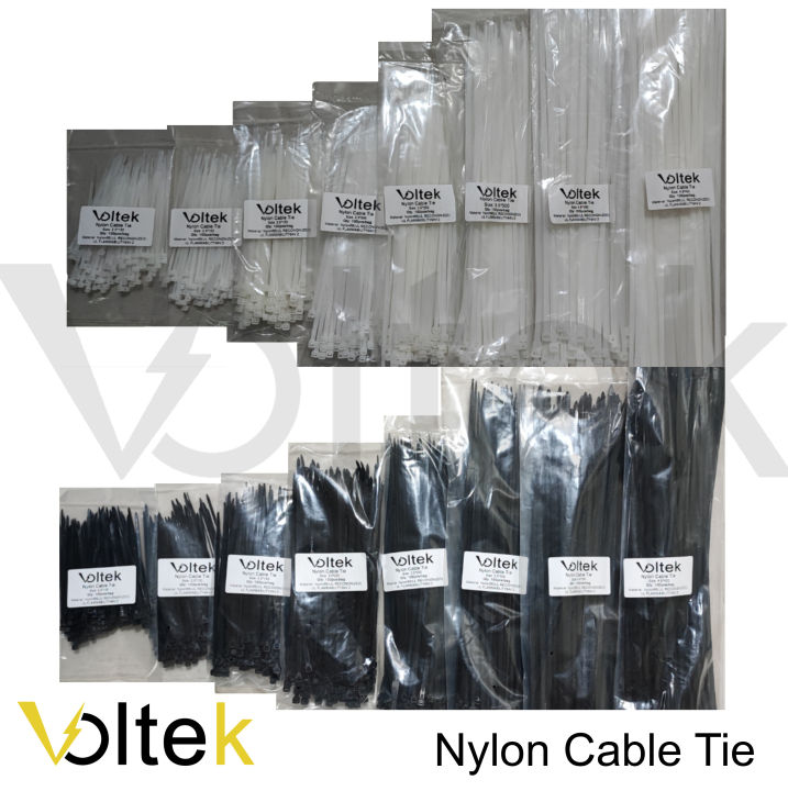 Nylon Cable Tie White or Black Plastic cable tie 100pcs per bag 4, 5, 6 ...