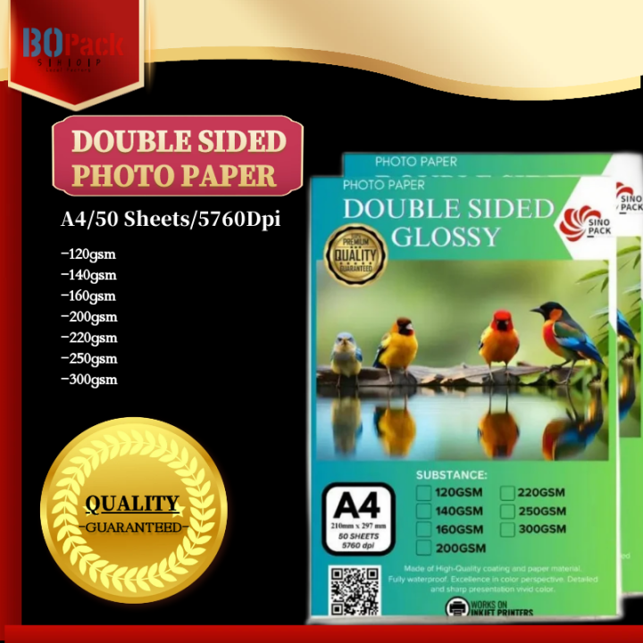 Sinopack Photo Paper Double Sided Glossy A4 Size (50 sheets) | Lazada PH