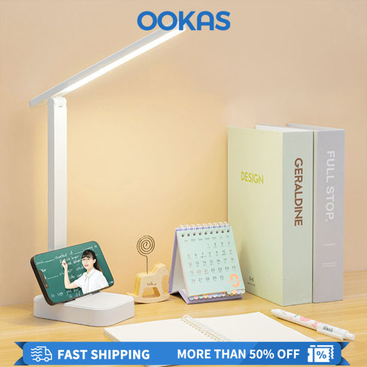 OOKAS Desk lamp Chargeable Lamp 3 Color Stepless Dimmable table Desk ...